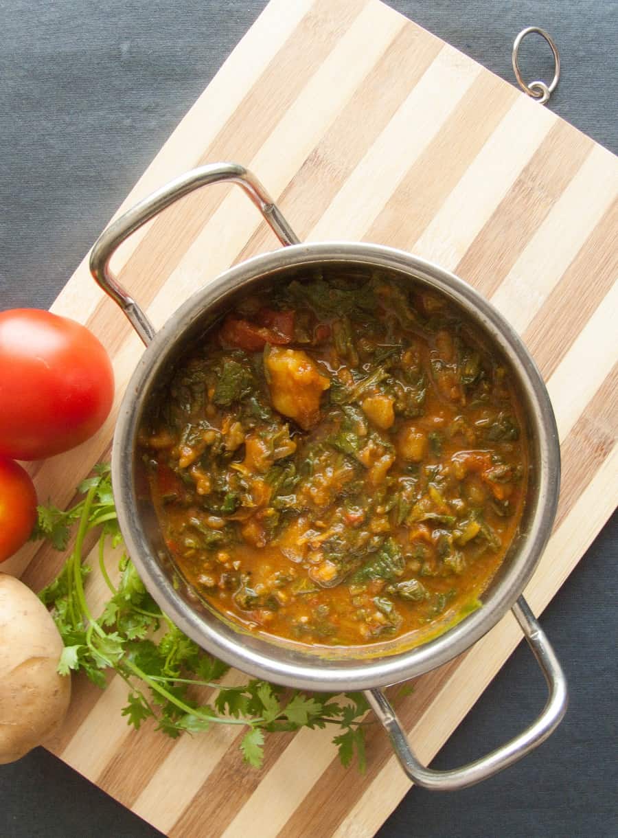 Aloo Palak Recipe - Spiced Potato Spinach Recipe