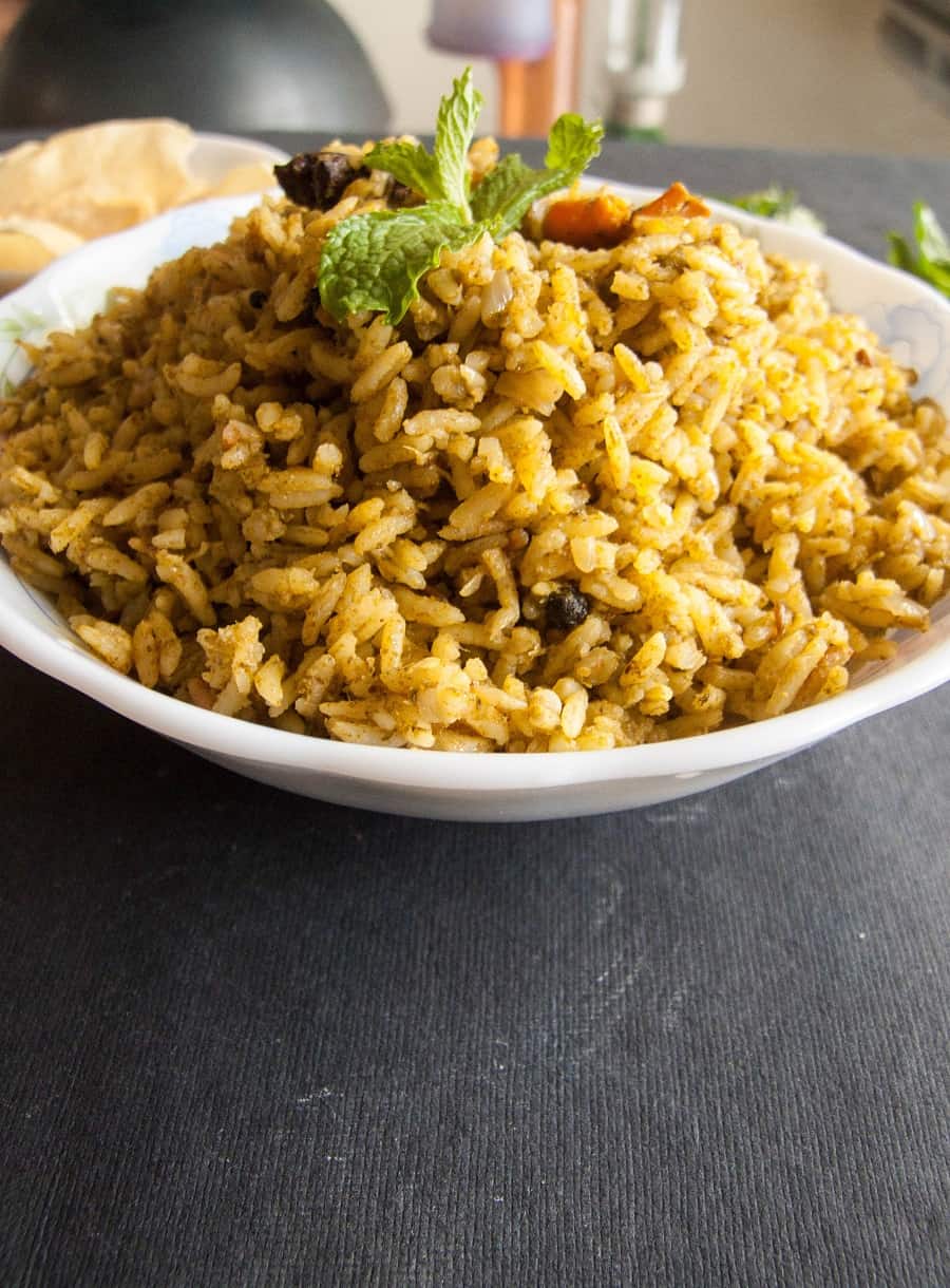 Coconut Mint Rice – How to Make Pudina Rice With Coconut – The Tastes ...