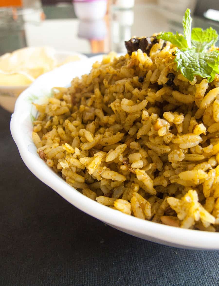 Coconut Mint Rice – How to Make Pudina Rice With Coconut – The Tastes ...