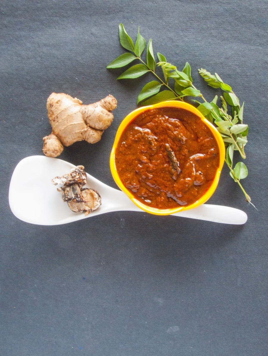 Kerala Inji Theeyal Recipe – Tangy Ginger Curry Recipe – The Tastes Of ...