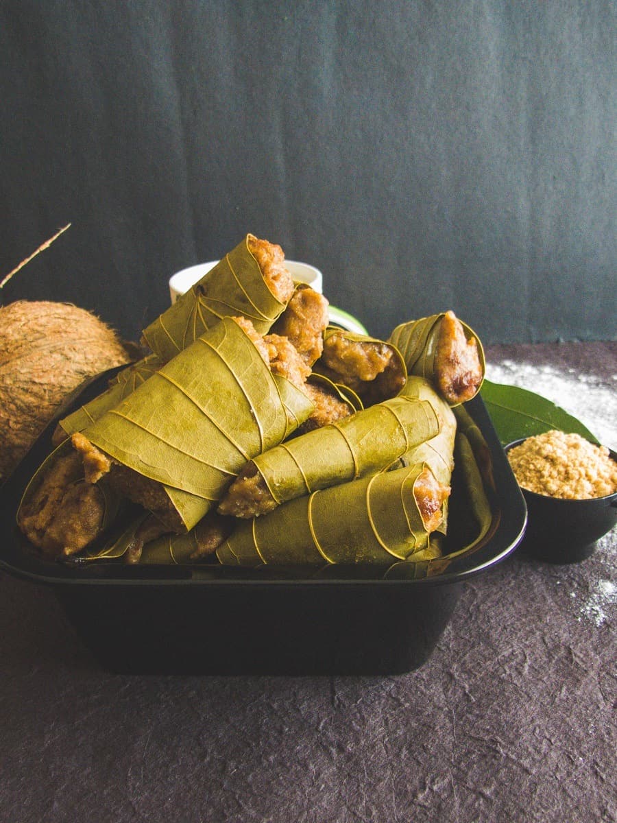 Therali Appam Recipe - Kerala Bay Leaf Sweet Dessert Recipe